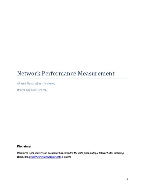 Network Performance Measurement Pdf Pdf Transmission Control Protocol Networks