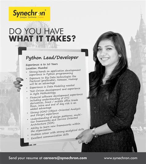 Synechron On Linkedin Looking For Python Professionals