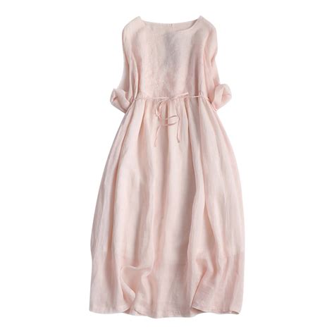 Laivnei Short Summer Dresses Short Sleeve Round Neck Dress Womens