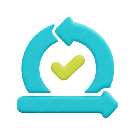 흰색 배경에 3d 수용 아이콘 벡터 격리 됨 3d 민첩한 비즈니스 및 기술 개념 만화 최소한의 스타일 3d 주기 화살표 확인 표시 아이콘 벡터 렌더링 그림 프리미엄 벡터