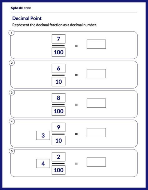 Decimals Worksheets For 4th Graders Online SplashLearn Worksheets Library