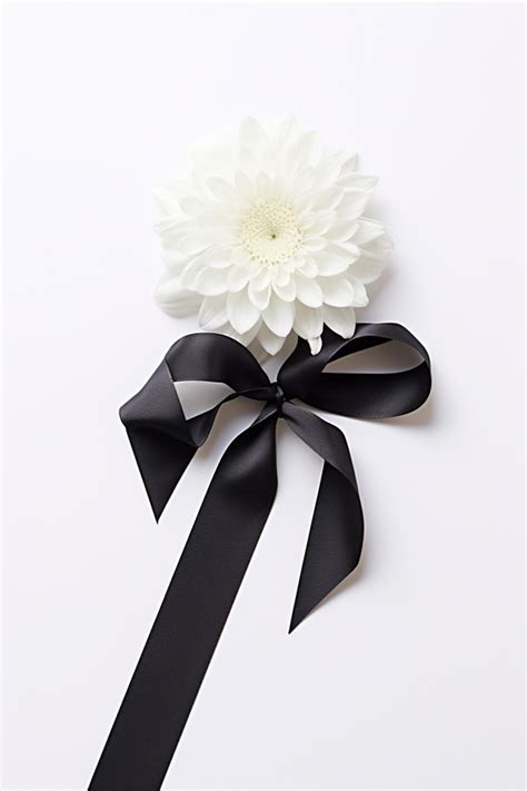 흰 꽃 옆에 검은 리본 배경 배경 화면 및 일러스트 무료 다운로드 Pngtree