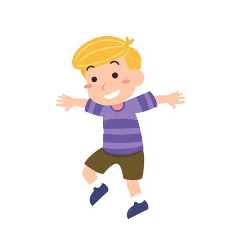 Sauter Gosse Illustration Vecteur Premium