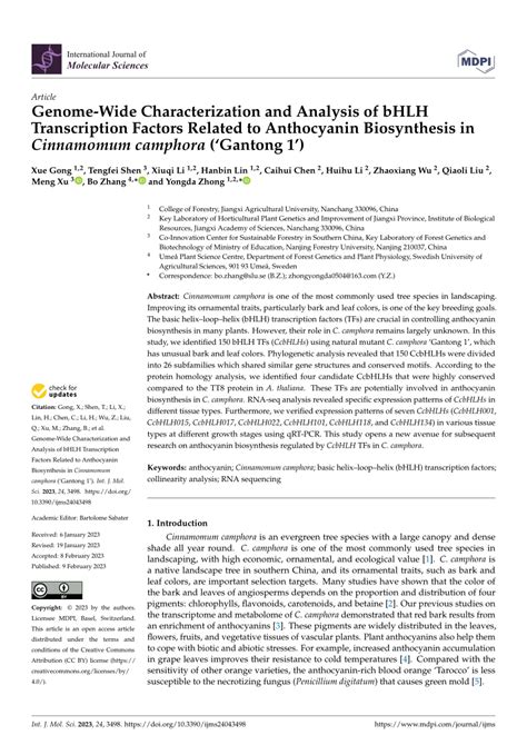 Pdf Genome Wide Characterization And Analysis Of Bhlh Transcription