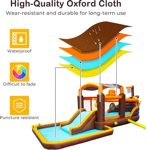 Unovivy Tobogán acuático inflable con soplador de 650 W tobogán