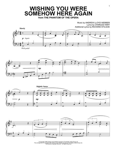 Wishing You Were Somehow Here Again Sheet Music Direct