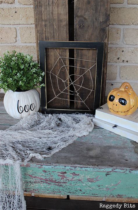 Creepy Halloween Jute Spider Web Frames Raggedy Bits