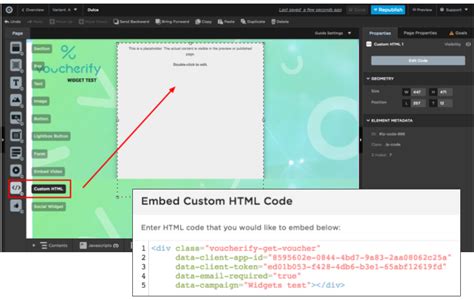 use publish web widget on your website voucherify support