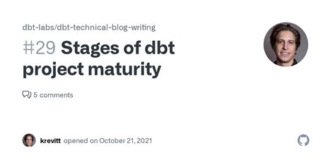 Stages Of Dbt Project Maturity · Issue 29 · Dbt Labsdbt Technical