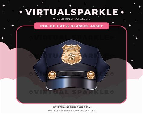 Vtuber Police Cop Hat And Glasses Asset Png Roleplay Assets Pngtuber