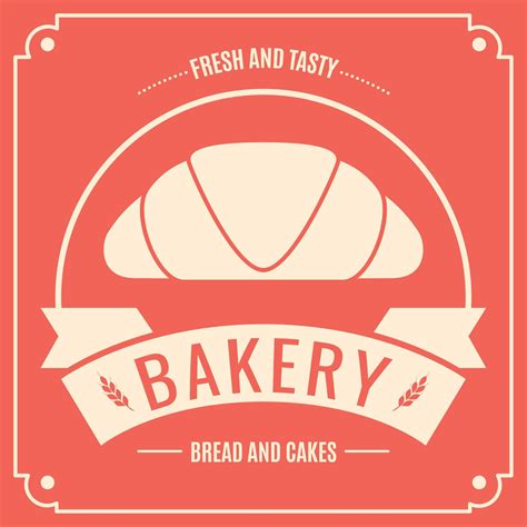 Colored Retro Bakery Template With A Croissant Vector Illustration