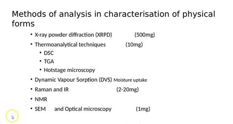 Polymorphism DSC TGA XRPD