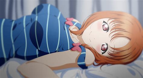 Love Live Series Anime Girls Lying Down Blush Takami Chika Love