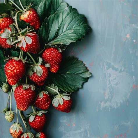 Premium Photo Organic Strawberry Closeup Red Berries