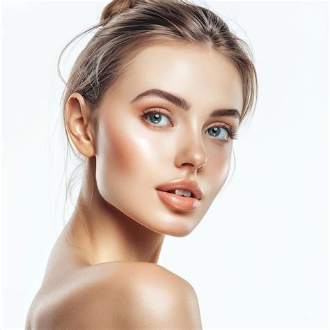 Premium Photo Beauty Woman Skin Care White Background