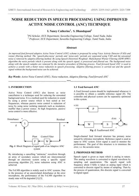 Noise Reduction In Speech Processing Using Improved Active Noise