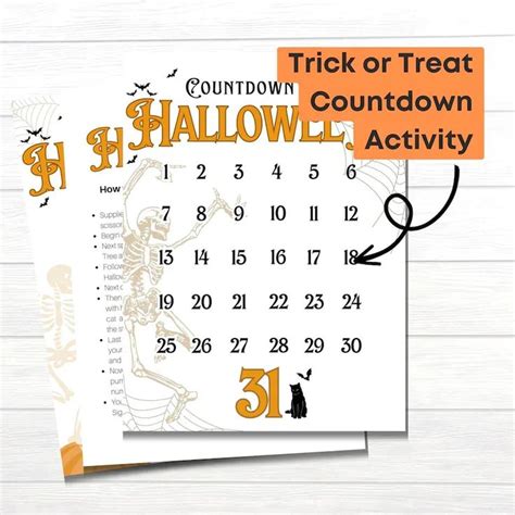 Halloween Countdown Calendar Printable Countdown To Halloween Days