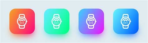 Connect Smartwatch Line Icon In Square Gradient Colors Smart Device