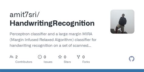 Github Amit7srihandwritingrecognition Perceptron Classifier And A