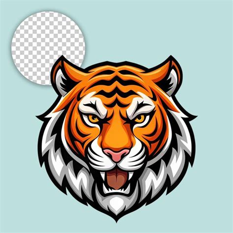투명한 배경에 있는 호랑이 로고 프리미엄 Ai 생성 Psd