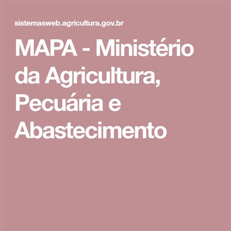Mapa Ministério Da Agricultura Pecuária E Abastecimento Ministero