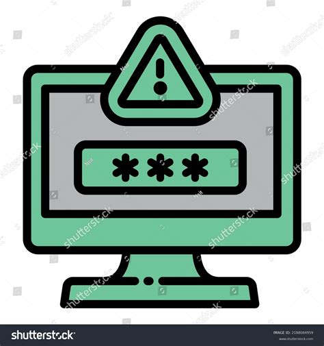 Pc Password Icon Outline Vector Computer Stock Vector Royalty Free 2188084959 Shutterstock