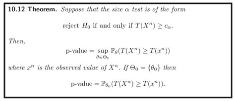 P Value Under Composite Null Hypothesis Cross Validated