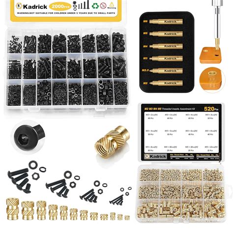 Kadrick 3d Printing Component Bundle M2 M3 M4 M5threaded Inserts M2 M6heat Set Insert Tool