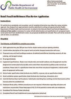 Retail Food Establishment Plan Review Application