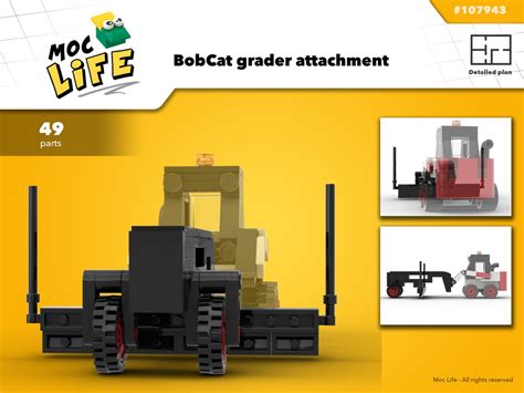 Lego Moc Bobcat Grader Attachment By Moclife Rebrickable Build With