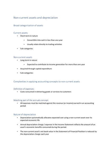 Lecture 4B Financial Accounting Non Current Assets Non Current Assets And Depreciation Broad
