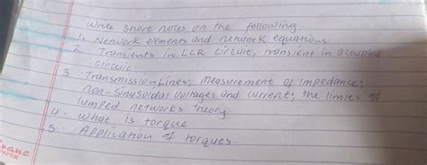 Write Short Notes On The Following 1 Network StudyX