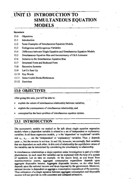 Eco Chapter 7 Intro To Simultaneous Equation Model L ~ I T 13 Introduction To
