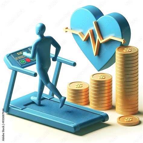 3d Icon As Treadmill And Coin Stack Concept As A Treadmill And A Stack