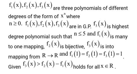 F1 Xf2 Xf3 X Are Three Polynomials Of Different Degrees Of The Fo