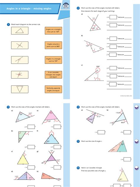 Wo6 Angles In A Triangle Missing Angles 2022 Pdf Triangle