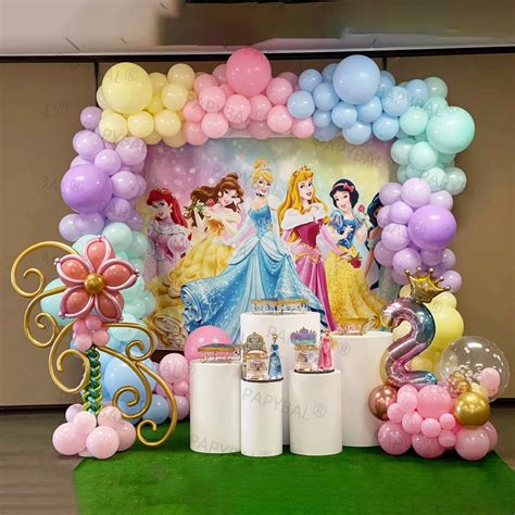 182 Pcs Disney Princesa Temática Gradiente Balões De 32 Polegadas