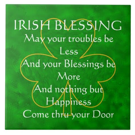 Irish Blessing May Your Troubles Be Less Tile Zazzle