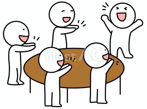 会議で褒められる棒人間イラスト No 23708802｜無料イラスト・フリー素材なら「イラストac」