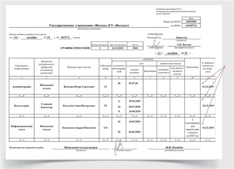 Таблица отпусков 2024