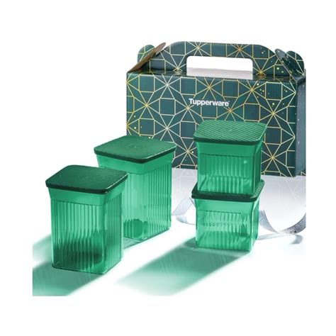 Ready Stock🔥payless Tupperware Elegant Square Set Green Series 🔥new