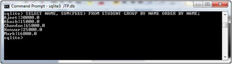sqlite group by clause online tutorials library list