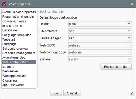 Documentation For Administrators JAAS Configuration