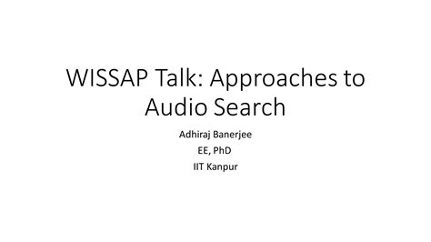 Slideshow Ppt Approaches To Audio Search Ppt