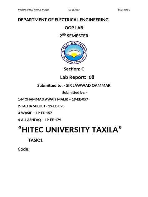 057lab 8 Oop Pdf