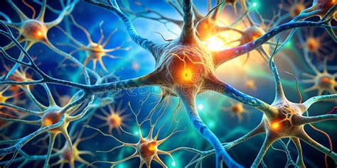 Myelin Sheath And Neurons Brain Cells Ai Generated Content Stock Illustration Illustration Of