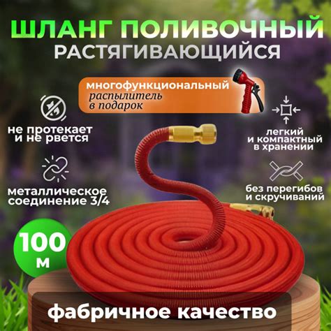 Шланг поливочный растягивающийся 3/4 для сада, огорода, бытовой ...