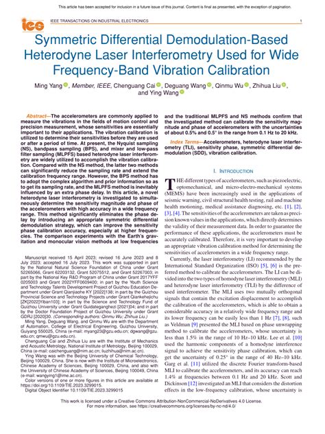 Pdf Symmetric Differential Demodulation Based Heterodyne Laser Interferometry Used For Wide