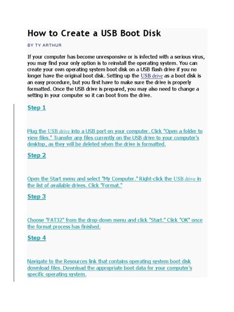 how to create a usb boot disk a step by step guide to formatting a usb