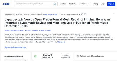 Laparoscopic Versus Open Preperitoneal Mesh Repair Of Inguinal Hernia An Integrated Systematic